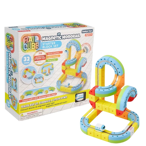 Rail Cube Magnetic Monorail Starter Set, 32 Pieces – AKAR Design
