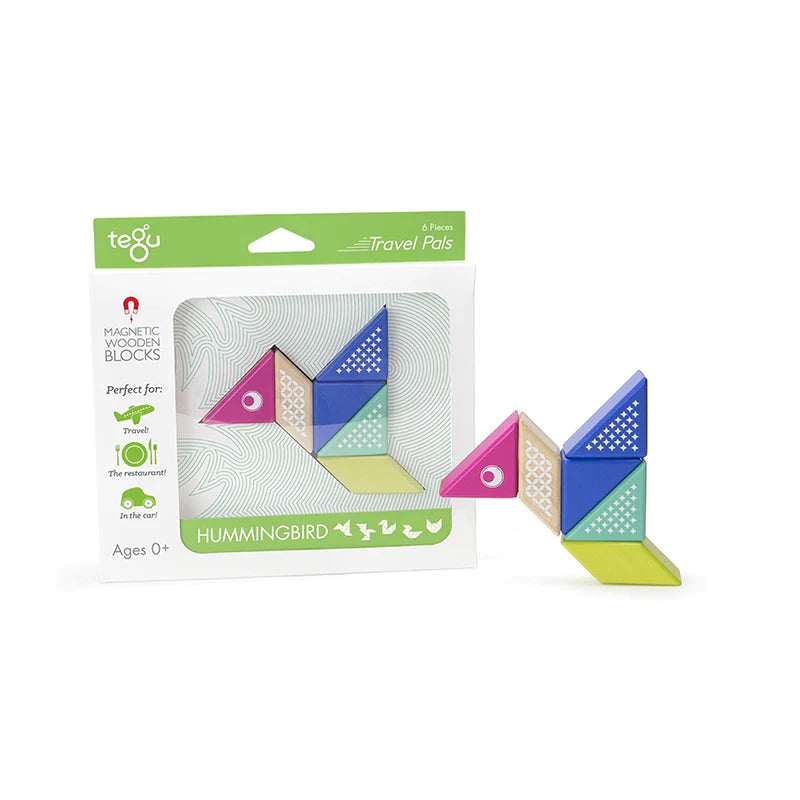 Tegu, Travel Pals - Magnetic Wooden Block Set, Hummingbird – AKAR Design