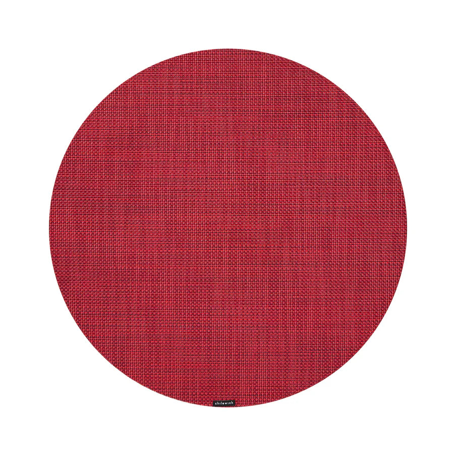 Mini Basketweave Round Placemat, Scarlet – AKAR Design